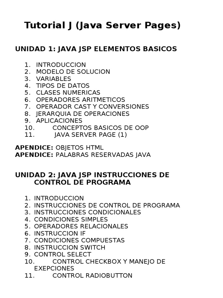 Tutorial JSP | Descargar gratis PDF | Páginas del servidor Java | Java (lenguaje de programación)