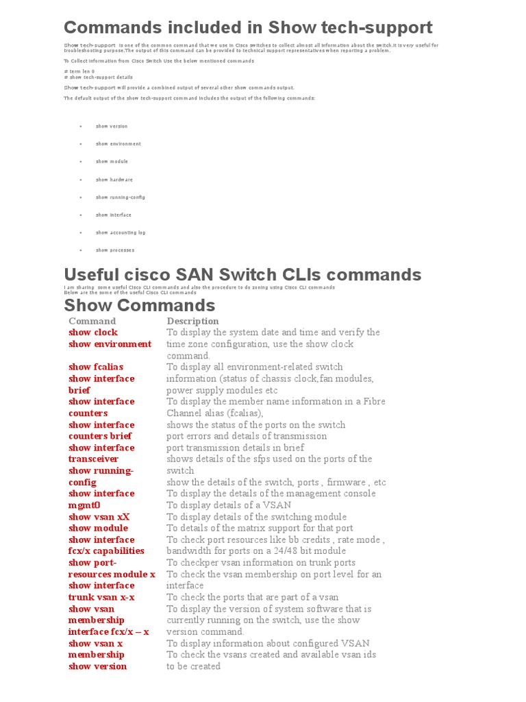 Commands Included in Show Tech CISCO | PDF | Command Line Interface ...