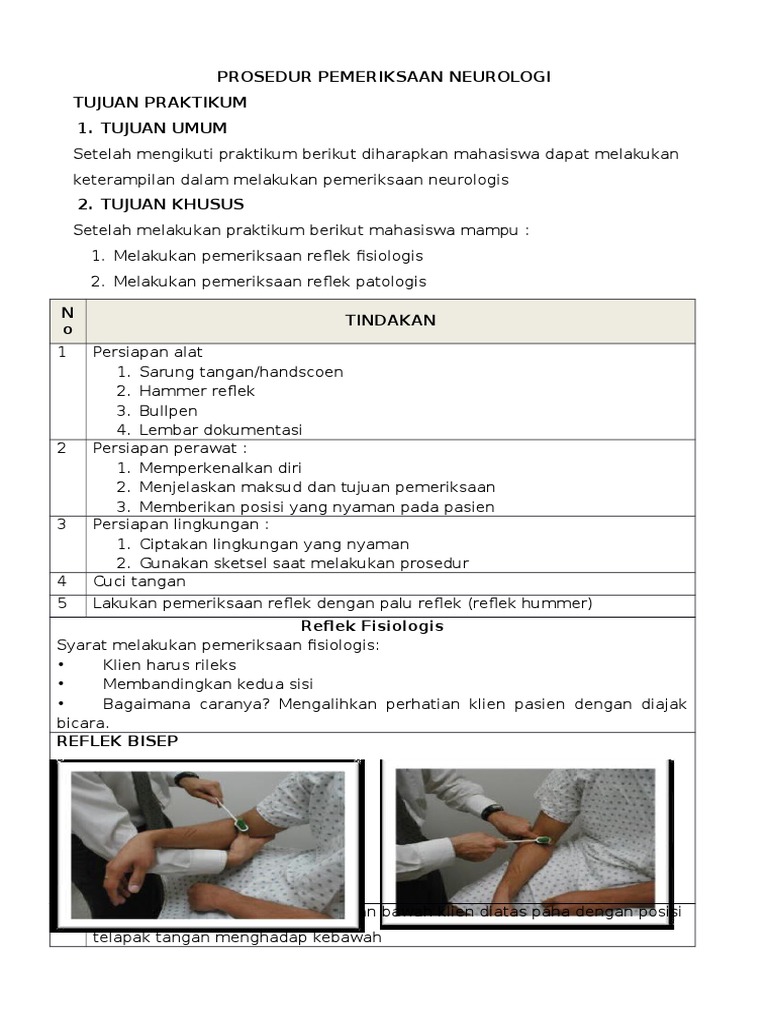 Prosedur Pemeriksaan Neurologi | PDF | Sains & Matematika