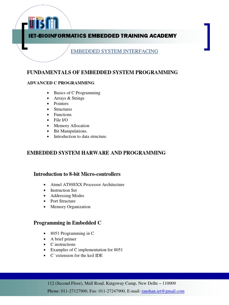Embedded Syllabus | PDF | Microcontroller | C (Programming Language)