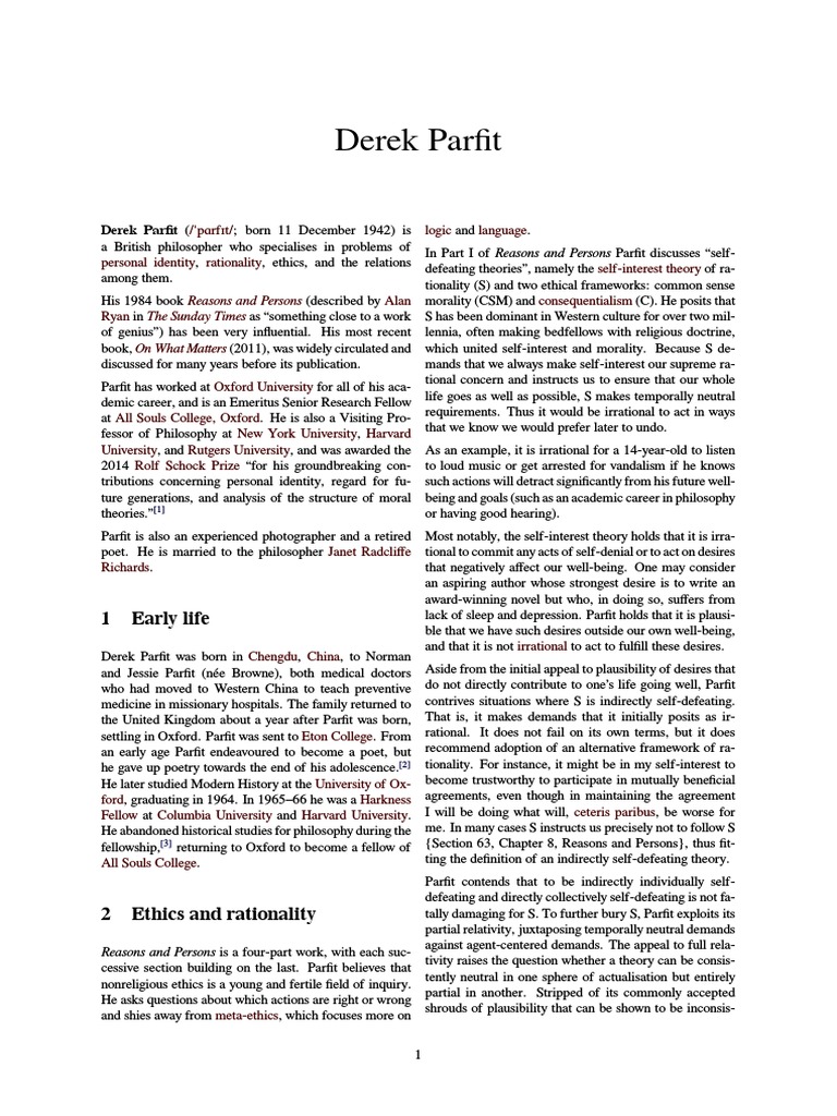 Derek Parfit | Truth | Cognition