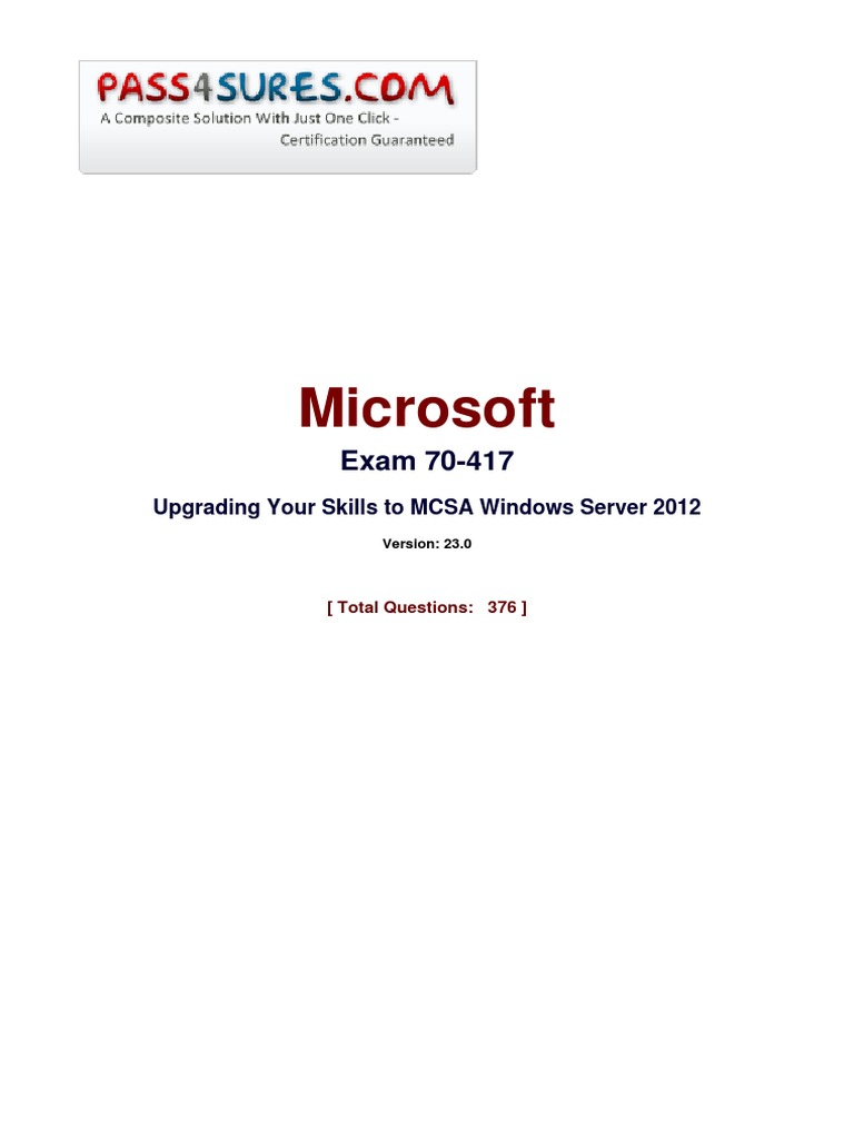 Microsoft 70 417 | PDF | Active Directory | Group Policy