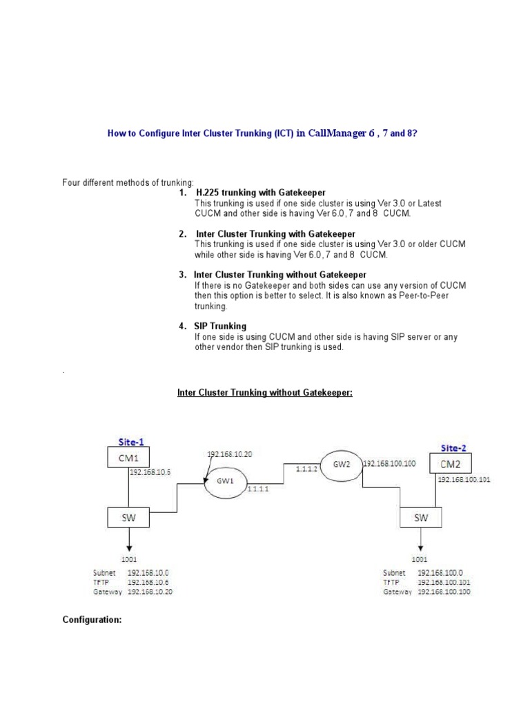 Configure ICT in CallManager 6-8 | PDF | Business | Computers