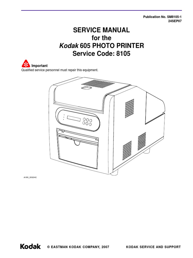 Service Manual Kodak 605 | PDF | Menu | Power Supply