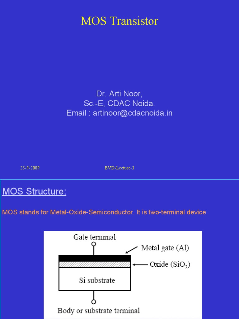 MOS Transistor Basics | PDF | Mosfet | Electronic Engineering