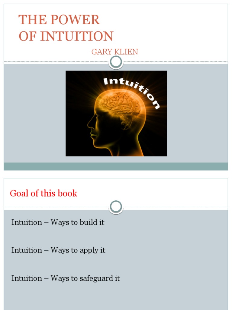 The Power of Intuition: Gary Klien | PDF