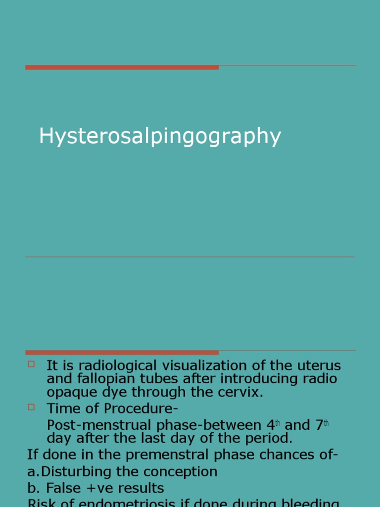 Hysterosalpingography | PDF | Uterus | Animal Female Reproductive System