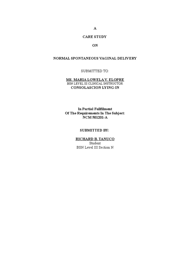 NSVD Case Study.. Uc Format | PDF | Labia | Ovary