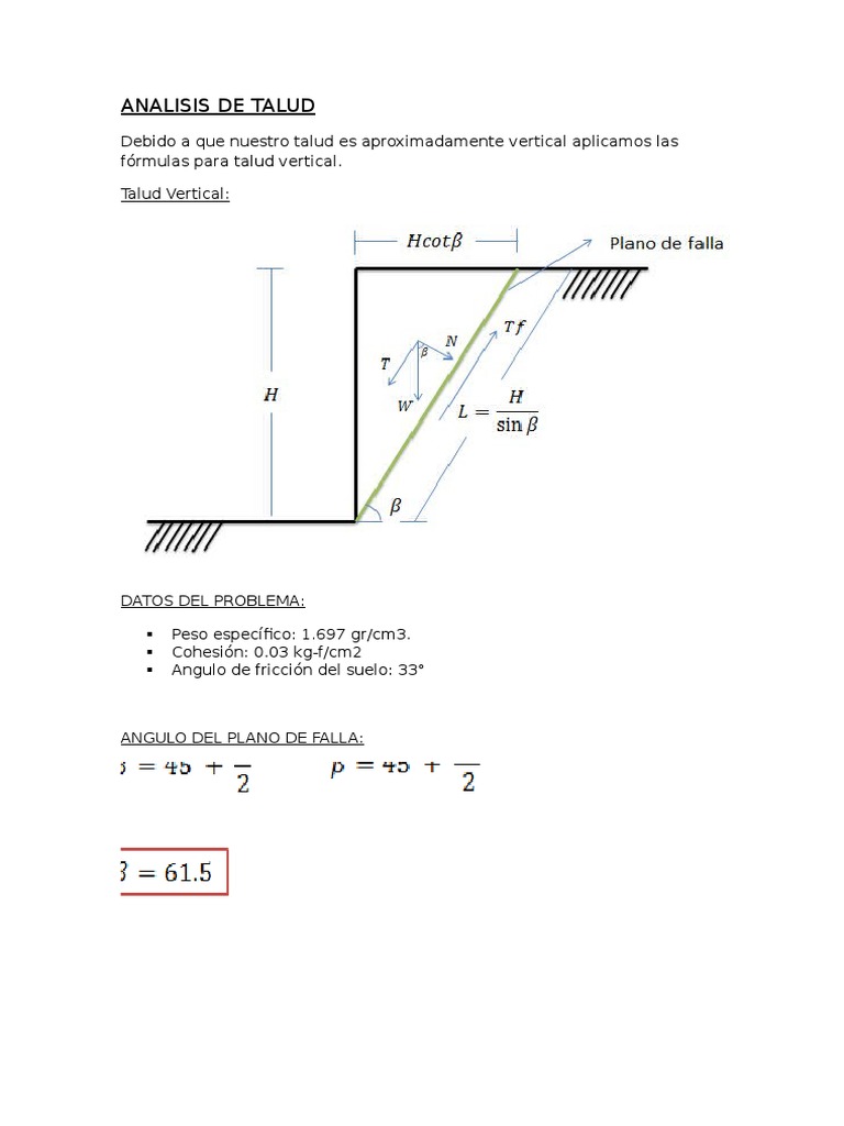 Análisis y Cálculo de Taludes Verticales | PDF | Tecnología