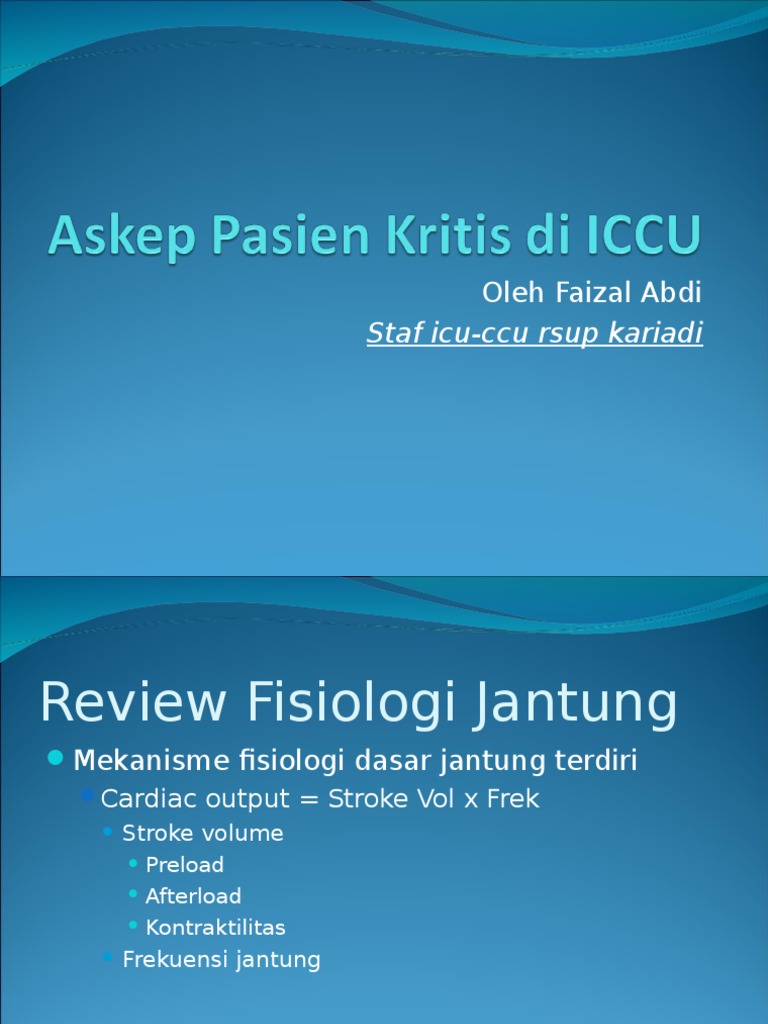 Askep Pasien Kritis Di ICCU (Gagal Jantung+ami) | PDF | Kesehatan Holistik