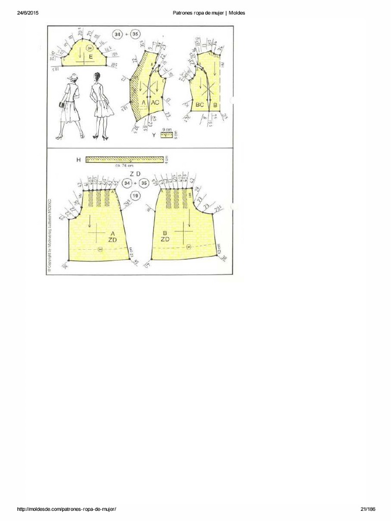 Patrones Ropa de Mujer21-40 - Moldes | PDF