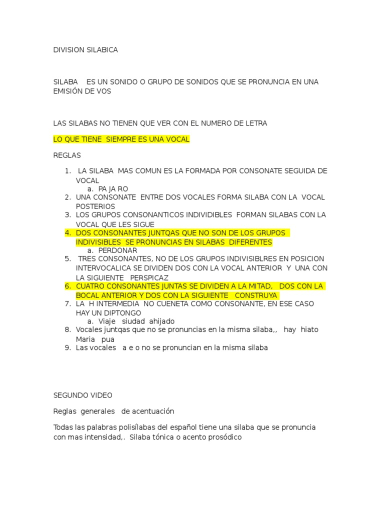Reglas de Acentuación y Sílabas | PDF | Vocal | Comunicación oral
