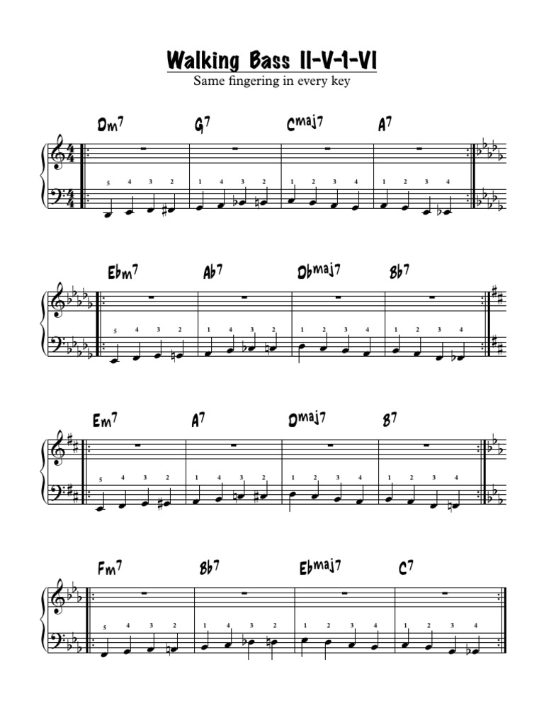 Walking Bass II-V-1-VI
