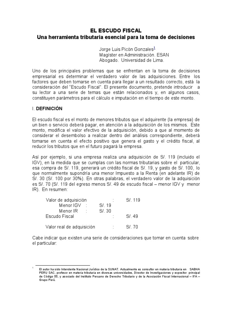 Escudo Fiscal: Clave en Decisiones Empresariales | PDF | Arrendamiento ...