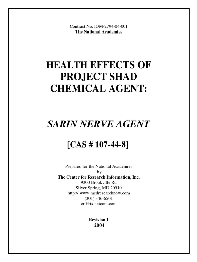 Sarin-Nerve Agent | Download Free PDF | Chemical Warfare | Nerve Agent