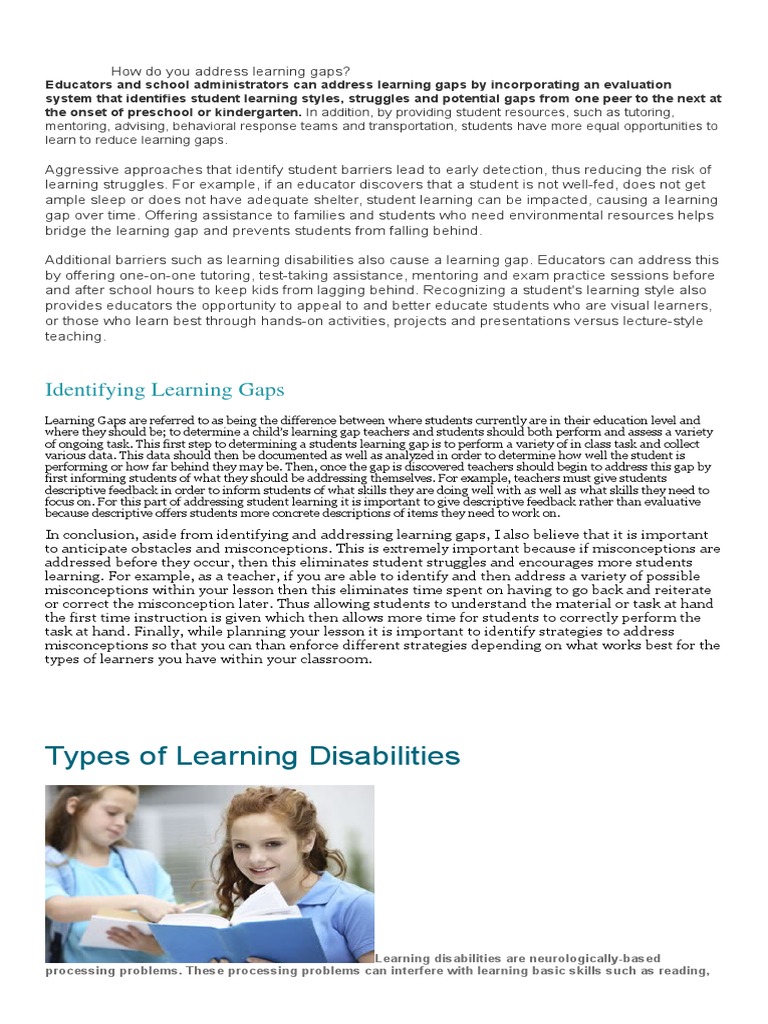 Learning Gap | PDF | Learning Disability | Competence (Human Resources)