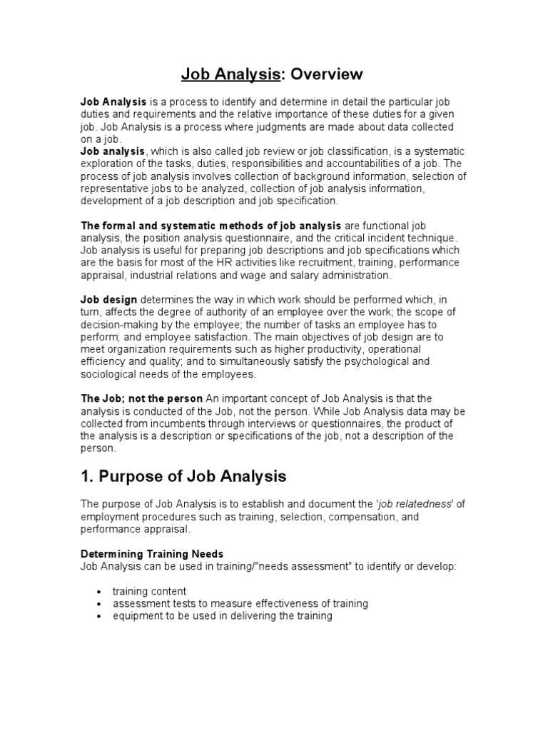 😂 Critical incident method of job analysis. Job Analysis: Objectives ...