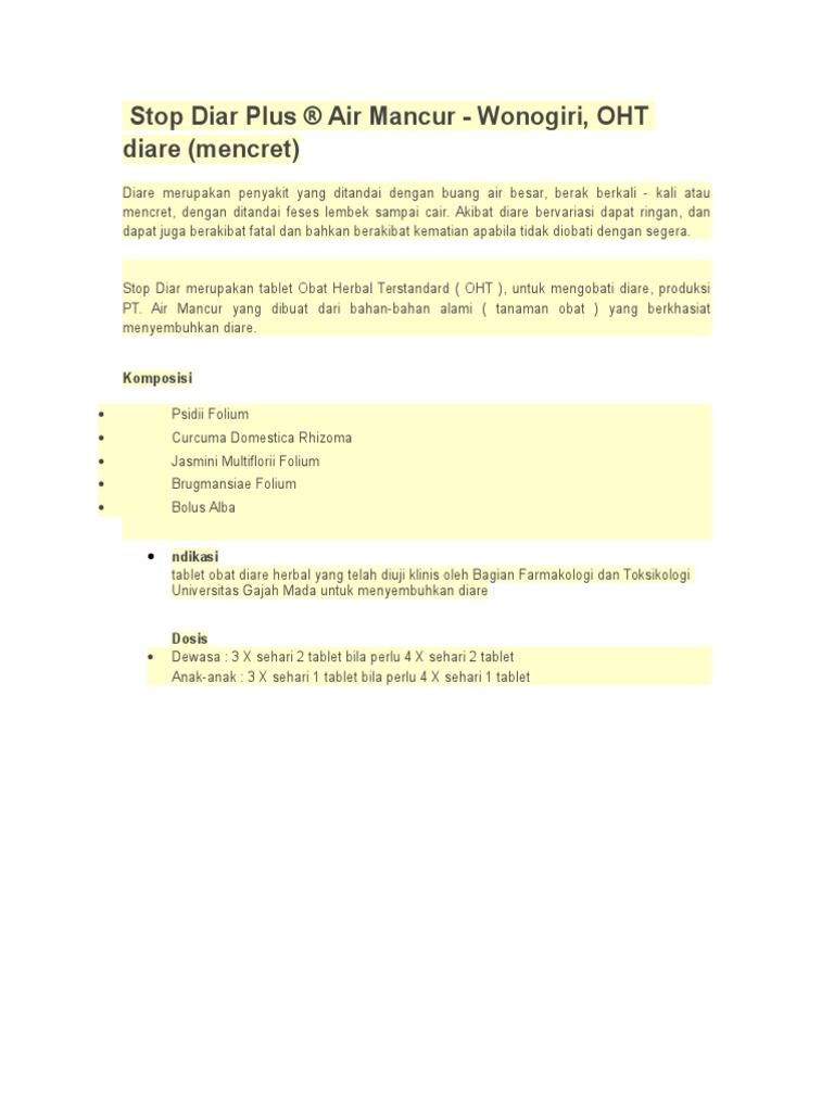 Stop Diar Plus | PDF