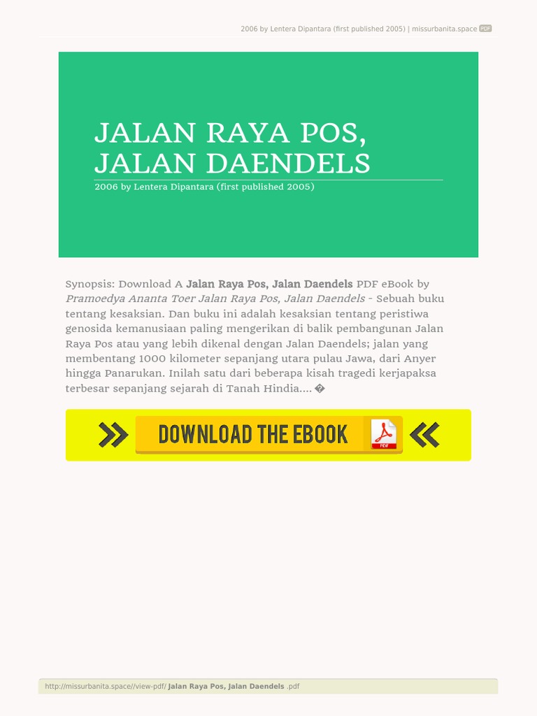 Jalan Raya Pos Jalan Daendels | PDF
