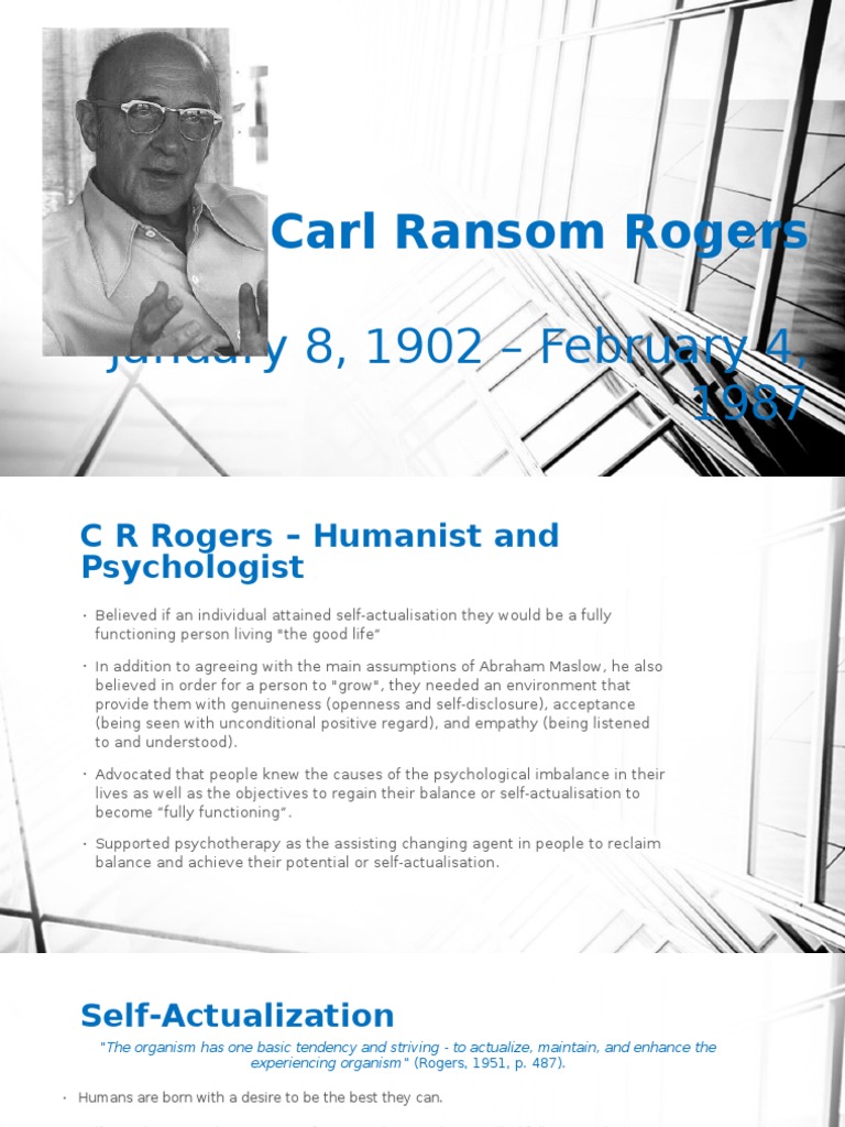 Carl Ransom Rogers | PDF | Self Actualization | Self Esteem