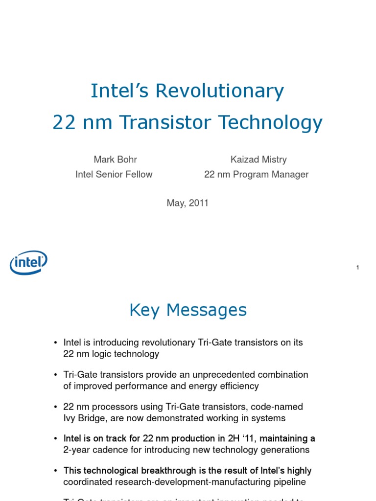 Revolutionary 22nm Transistor Technology Presentation | PDF | Field ...