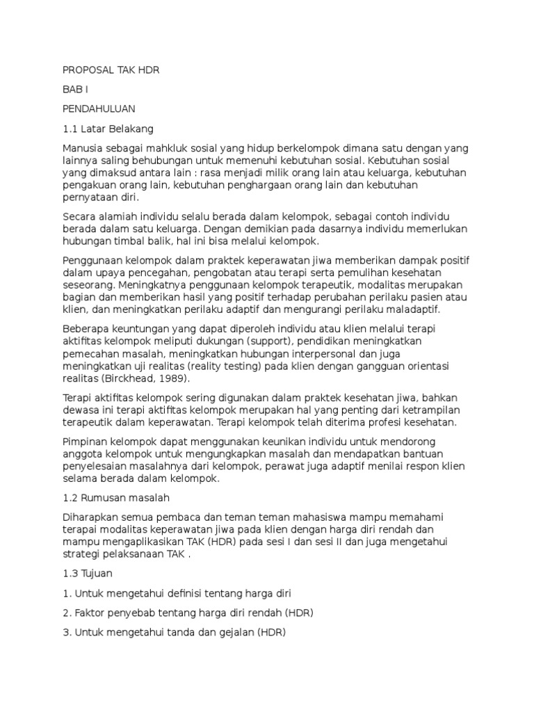 Proposal Tak HDR | PDF