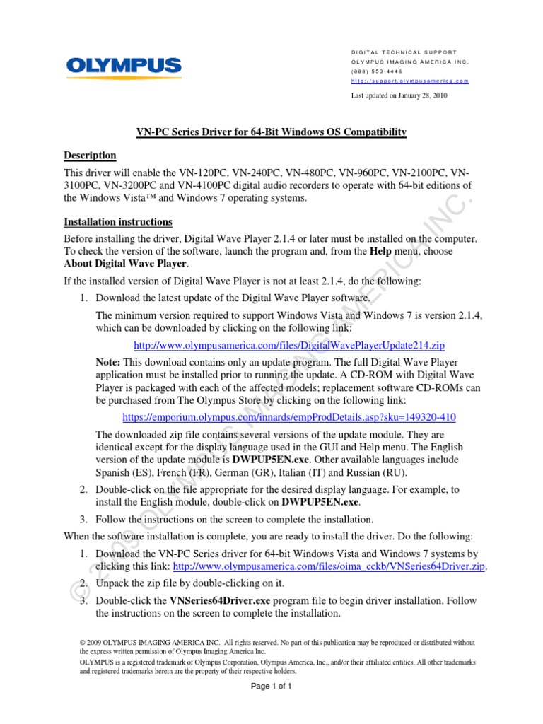 VNSeries64Driver Readme en | PDF | Installation (Computer Programs) | Microsoft Windows