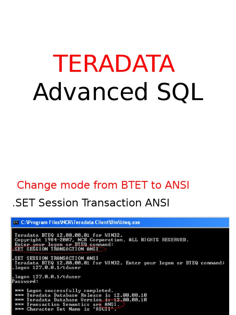 TD Advanced SQL | Download Free PDF | Fraction (Mathematics) | Summation