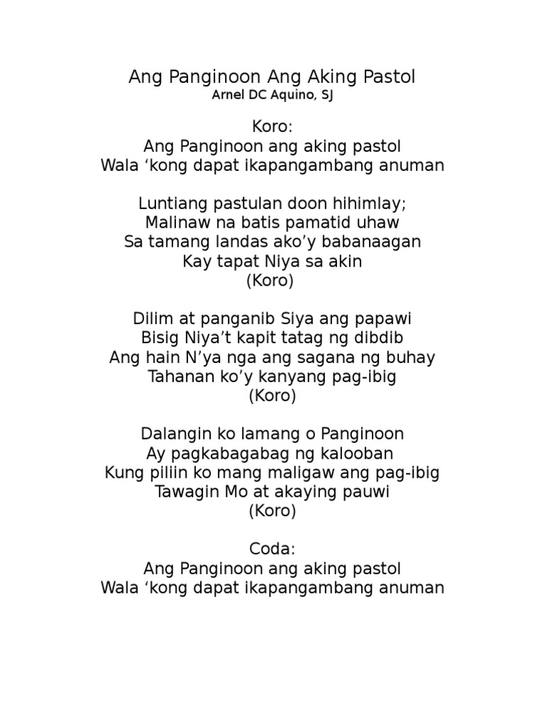 Ang Panginoon Ang Aking Pastol | PDF