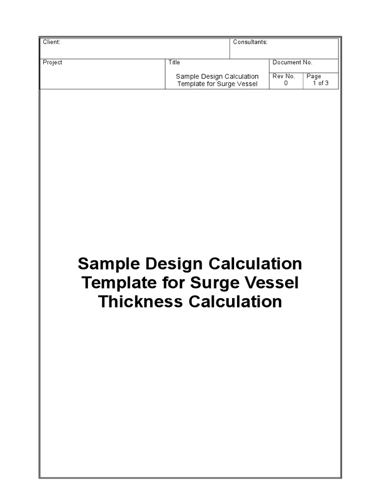 Pressure Vessel Design Template | PDF | Pipe (Fluid Conveyance) | Pressure