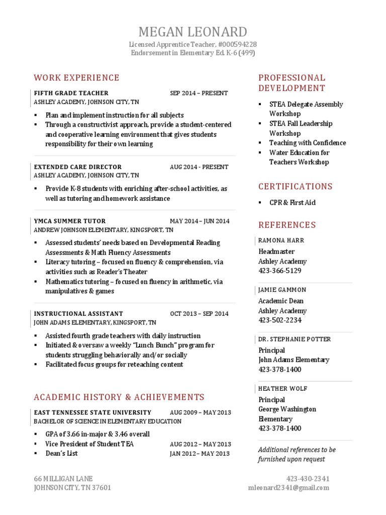 Megan Leonard Resume | PDF