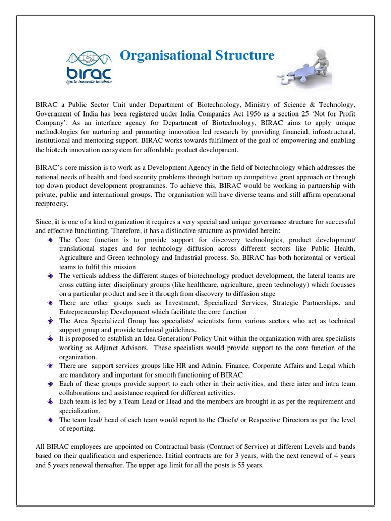 Birac Structure | PDF | New Product Development | Biotechnology
