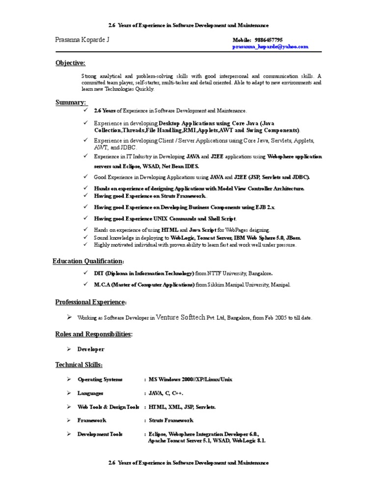 Prasanna Updated | PDF | Java Platform | Java Server Pages