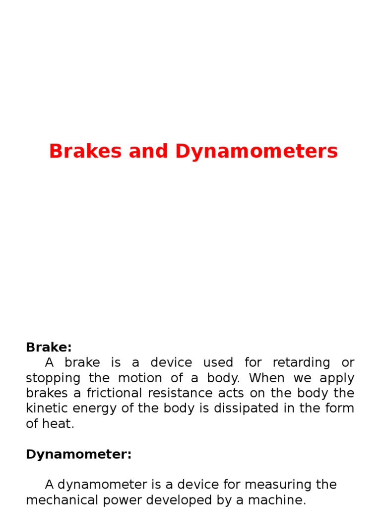 Brakes and Dynamometers | PDF | Belt (Mechanical) | Brake
