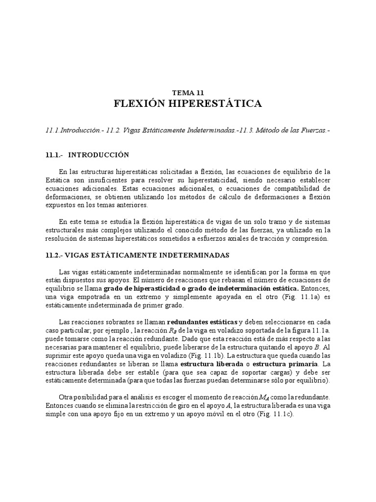 11 Flexion Hiperestatica | PDF | Doblar | Resistencia de materiales