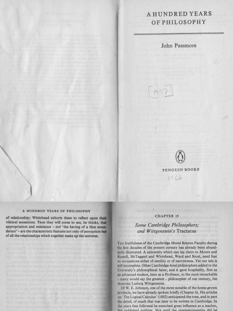 Passmore - 100 Years Philosophy | PDF | Logic | Ludwig Wittgenstein