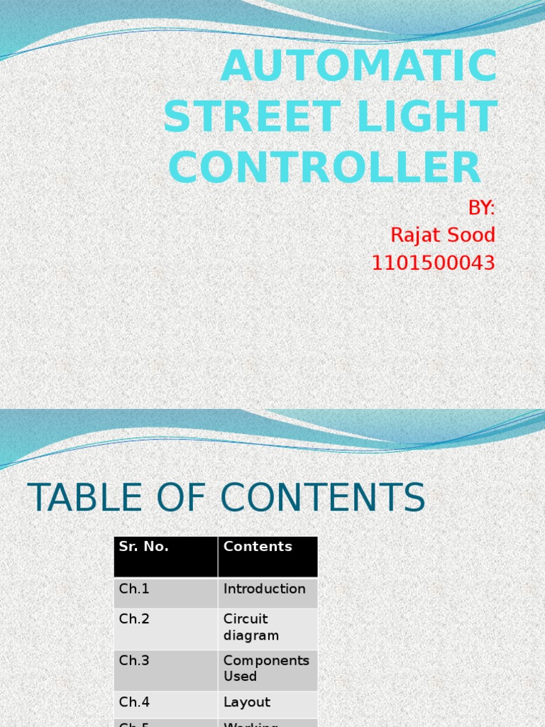 Automatic Street Light Control System | PDF | Technology & Engineering