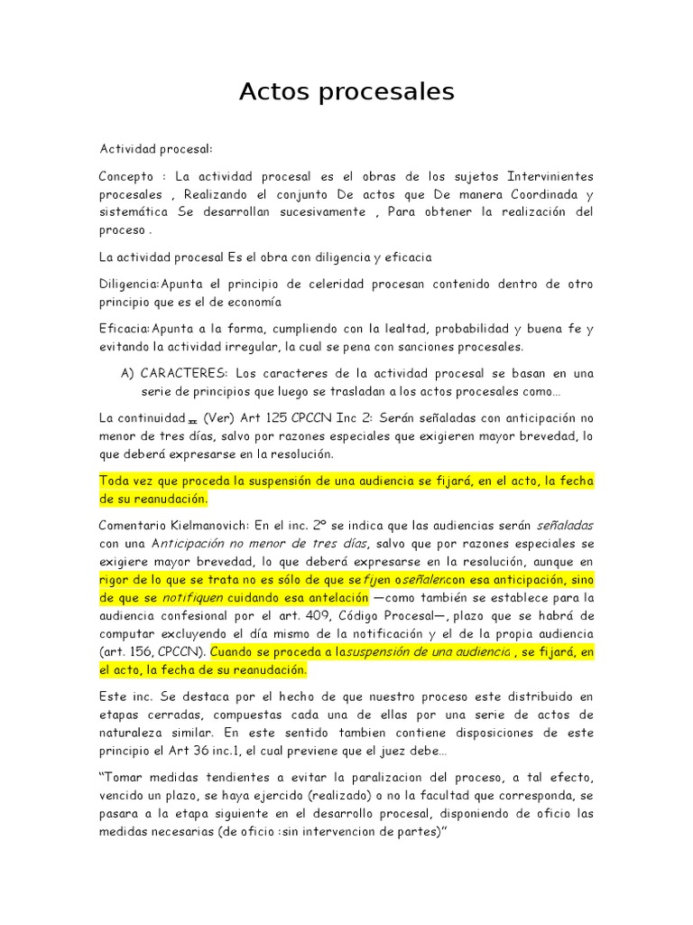 Actos Procesales | PDF | Ley procesal | Evidencia (ley)