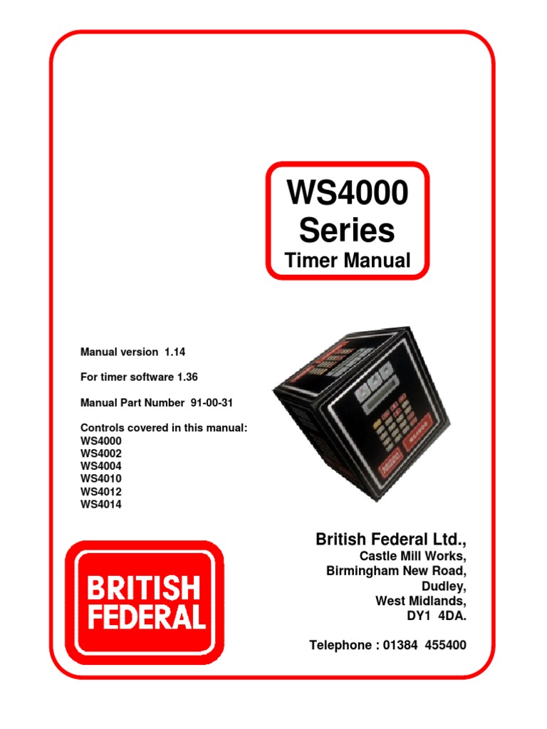 WS4000 Manual | PDF | Vacuum Tube | Timer