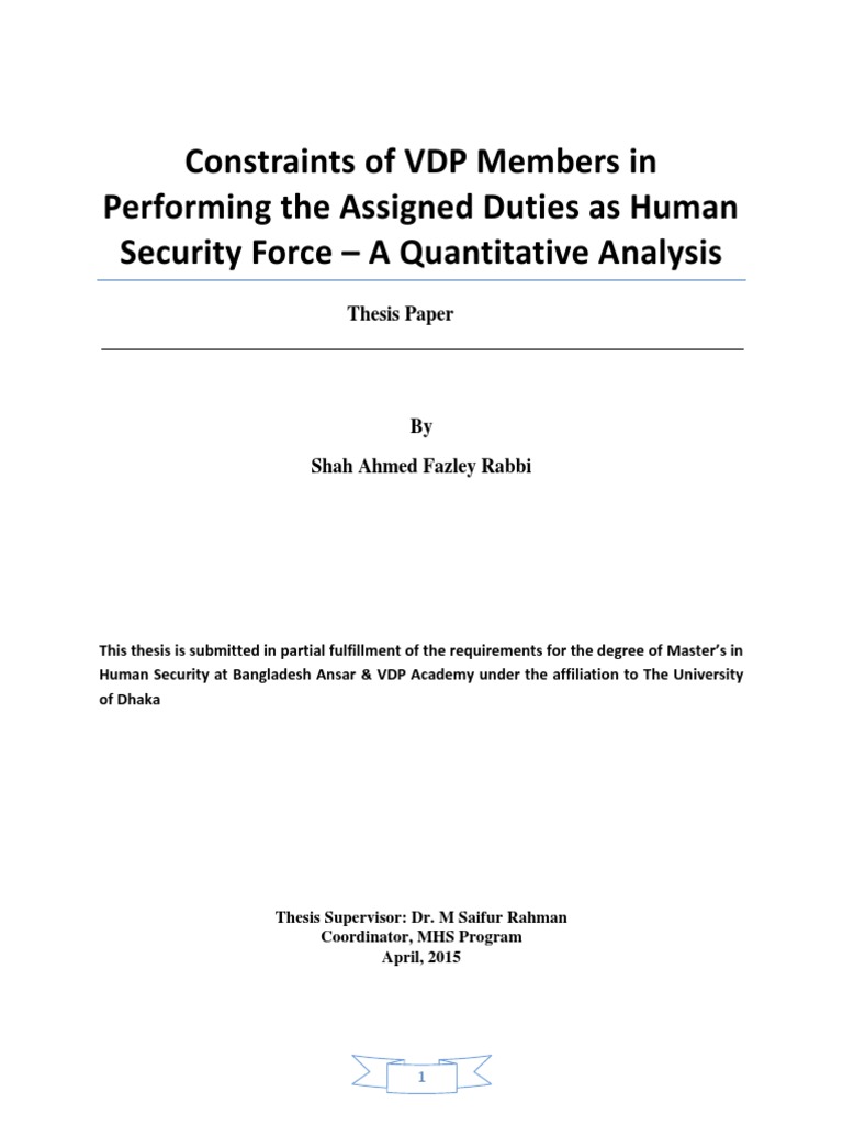 Thesis Paper | PDF | Security Guard | Human Security