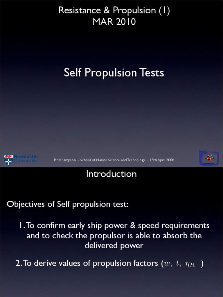 Self Propulsion Tests Explained | PDF | Propulsion | Propeller