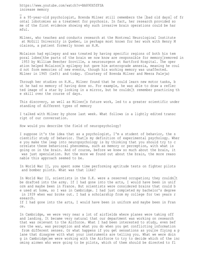 Memory | PDF | Mnemonic | Memory