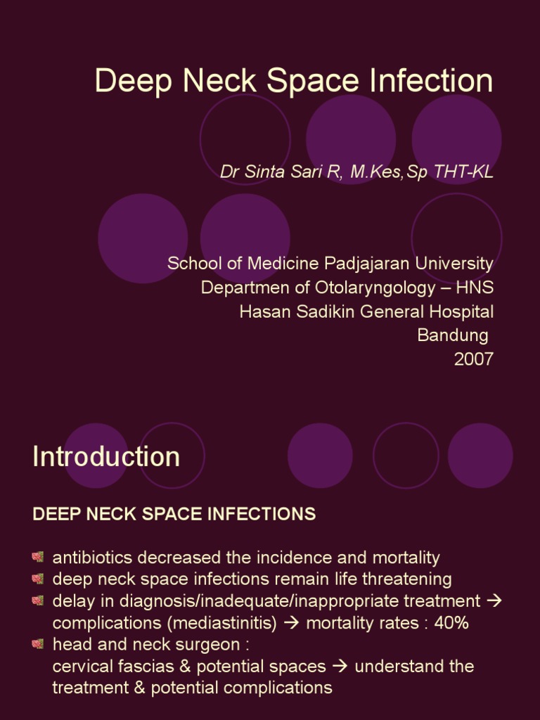 Deep Neck Space Infection | PDF | Common Carotid Artery | Lymphatic System