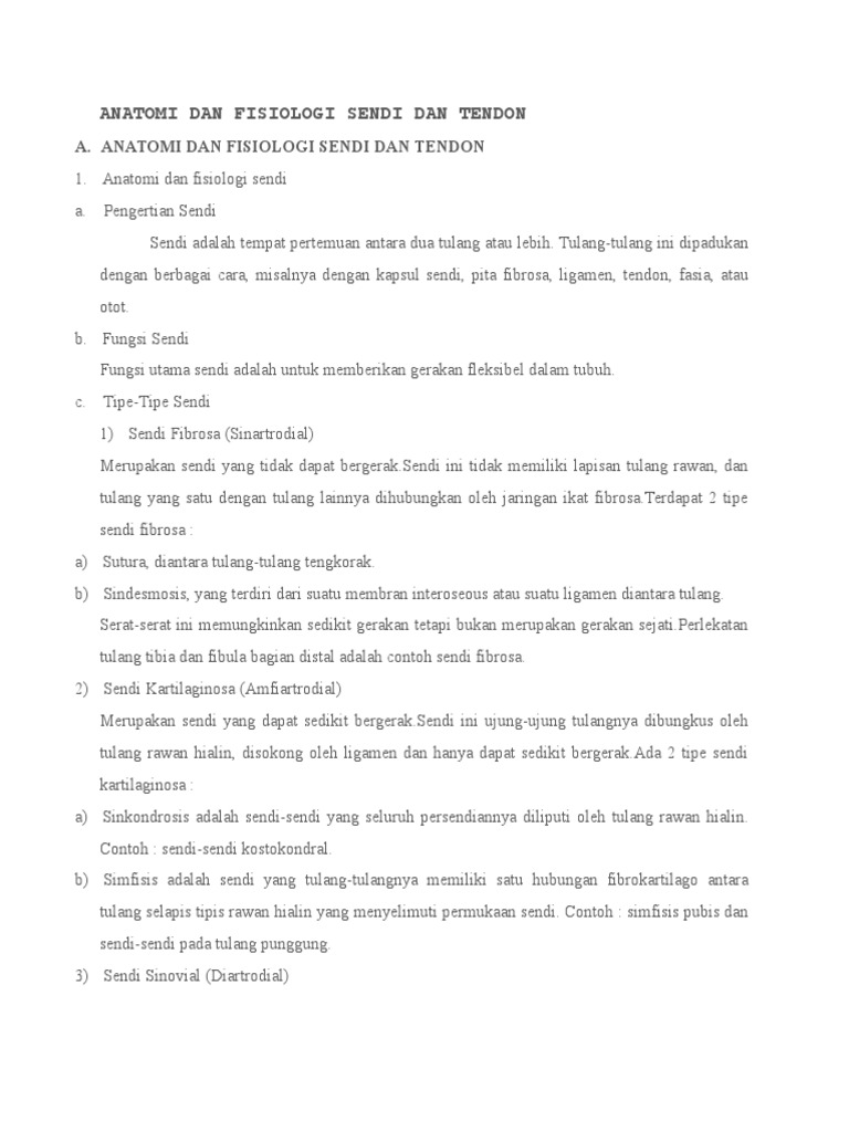 Anatomi dan Fungsi Sendi & Tendon | PDF | Ilmu Sosial