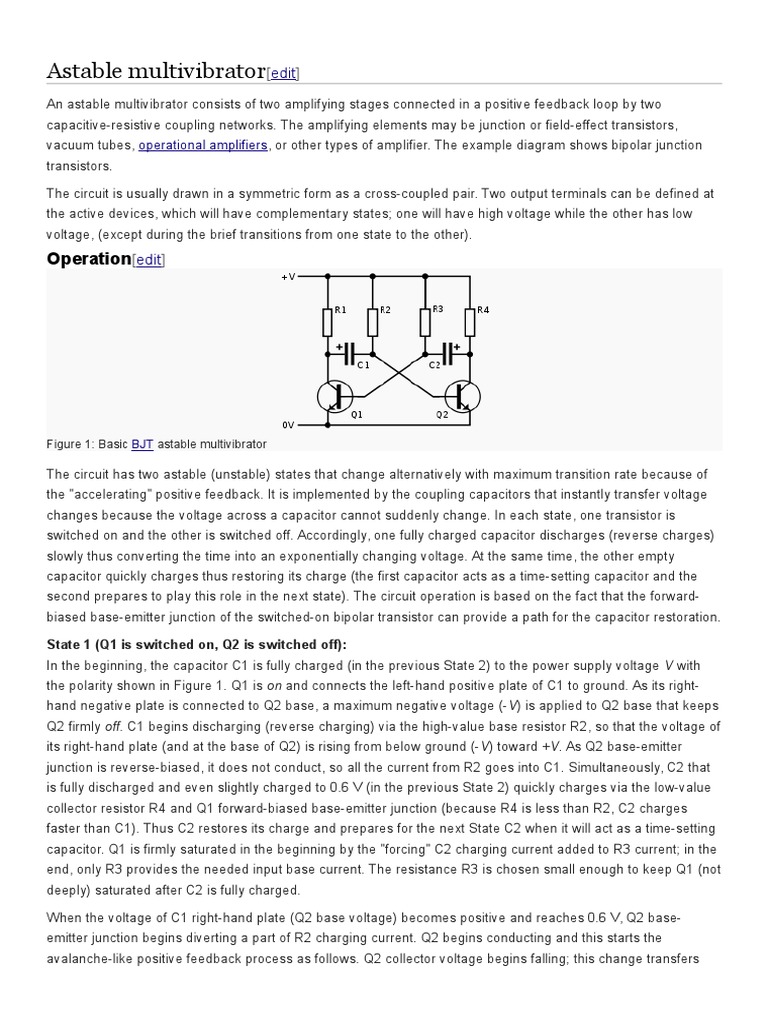 Astable Multivibrator | PDF | Electricity | Electrical Engineering