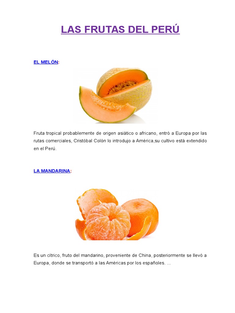 Las Frutas Del Perú | PDF | Américas | Perú