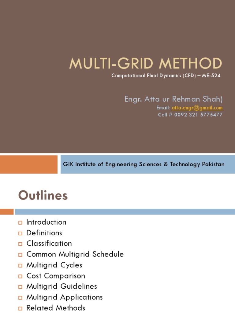 Multigrid Method Cfd By Atta Pdf Applied Mathematics