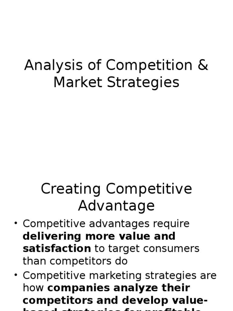 Analysis of Competition & Market Strategies | PDF | Competition ...