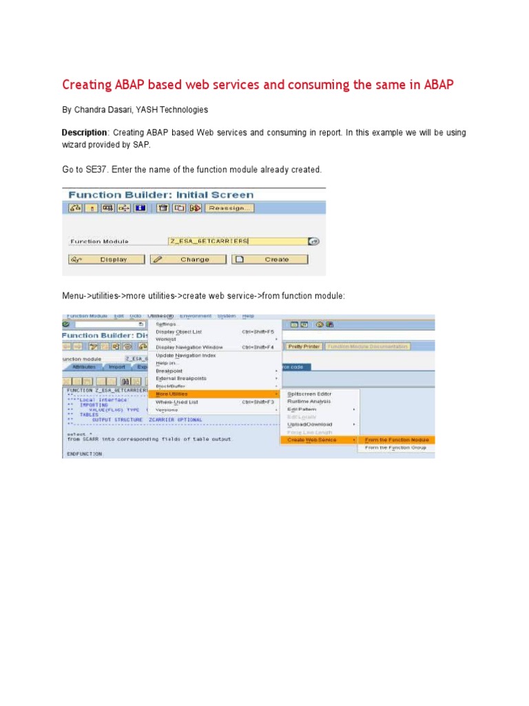 Creating ABAP Based Web Services and Consuming The Same in ABAP | PDF | Parameter (Computer ...