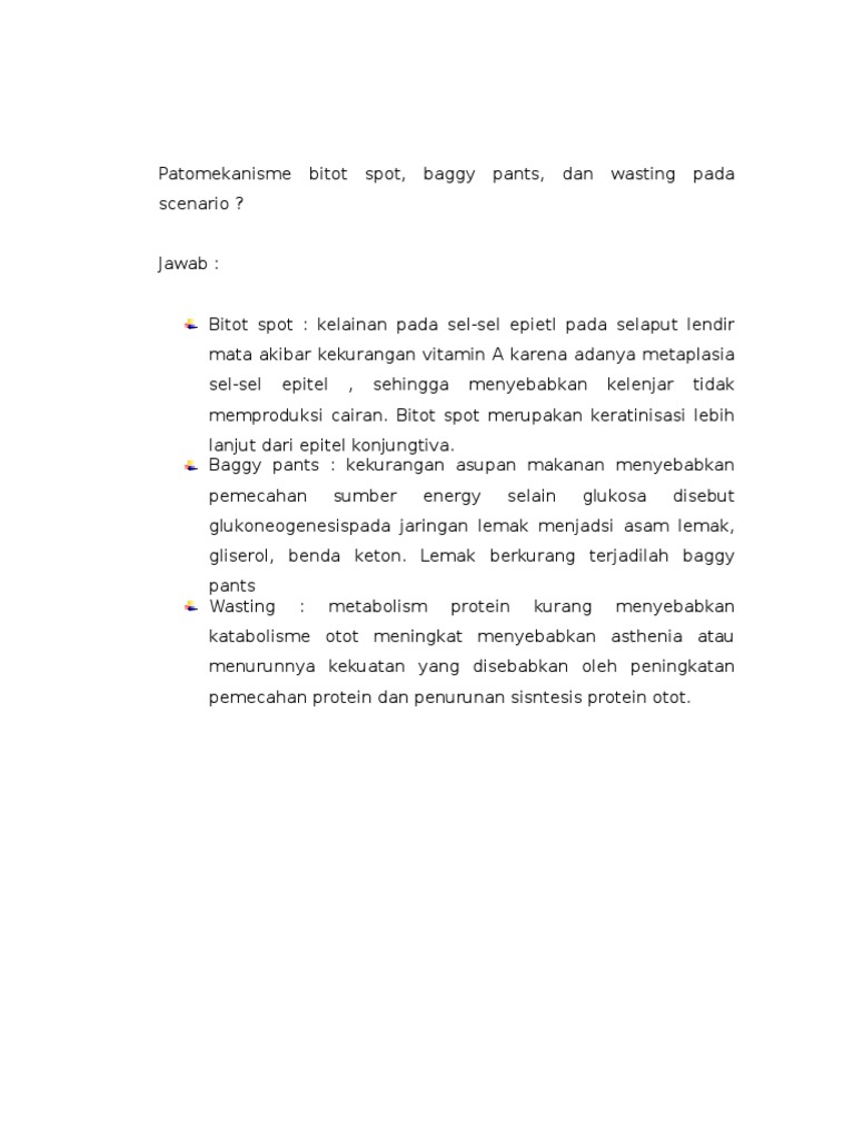Patomekanisme Bitot Spot dan Wasting | PDF | Kesehatan Holistik